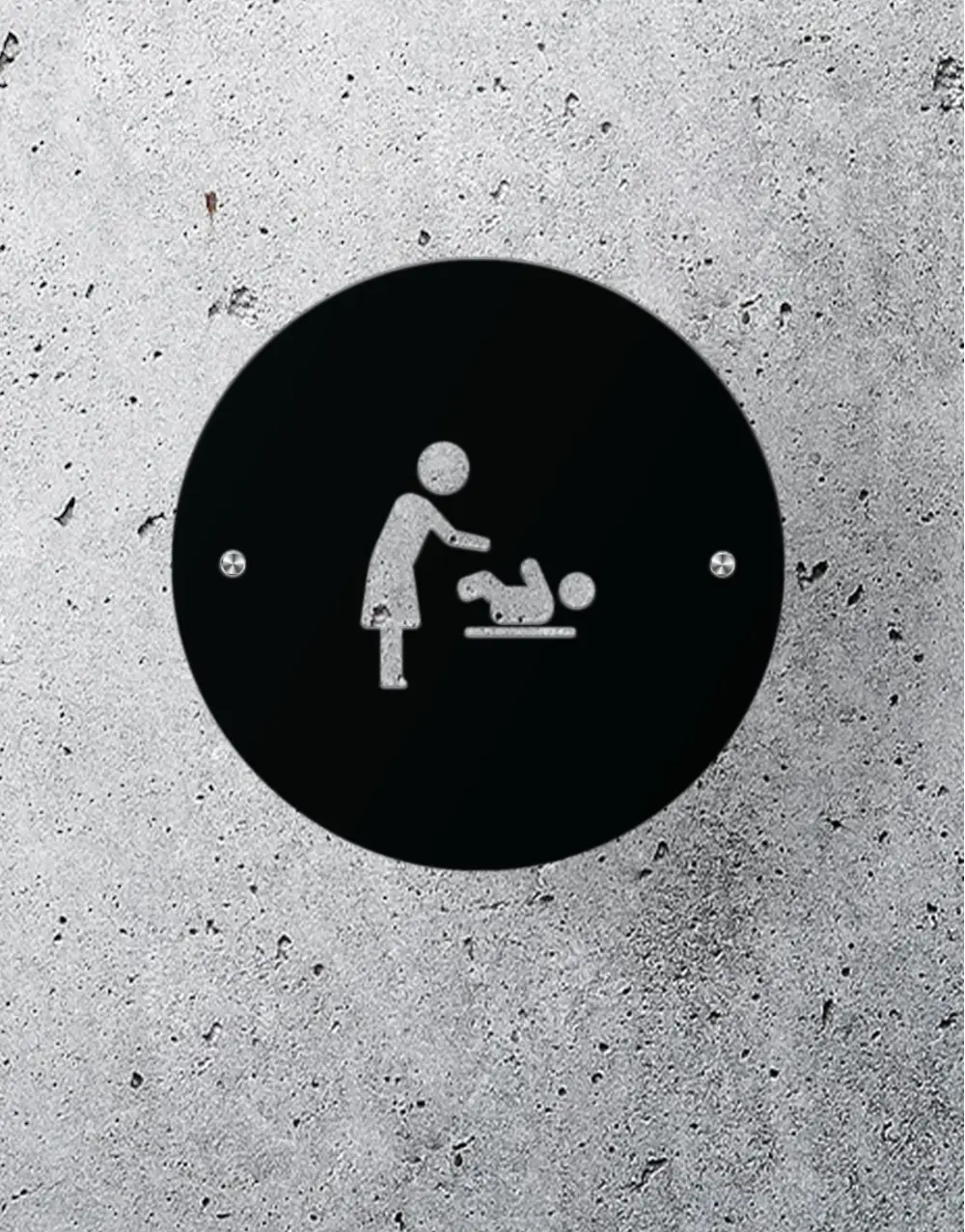 Toilet Sign Round Baby Changing